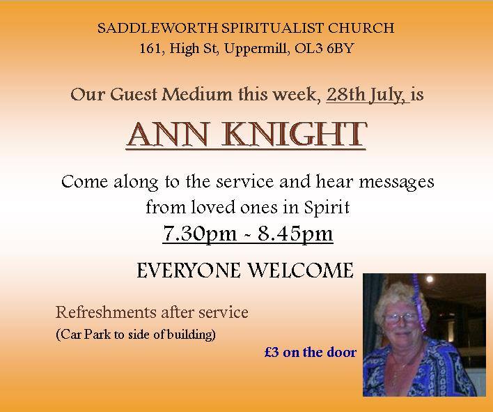 Guest Medium: Ann Knight - What's On inSaddleworth